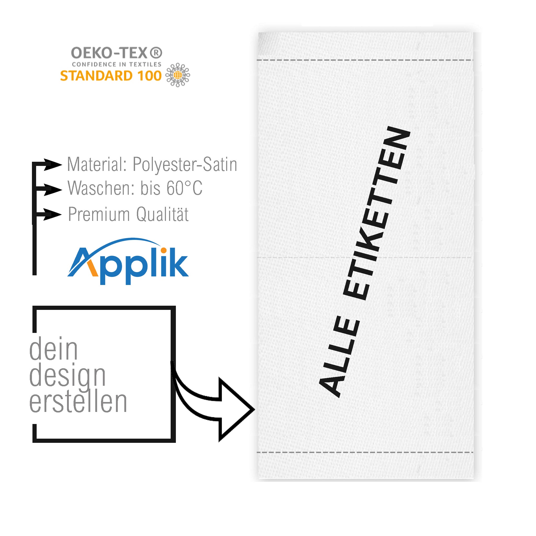 Textiletiketten Textil Label Pflegeetiketten und Etiketten von Applik ...